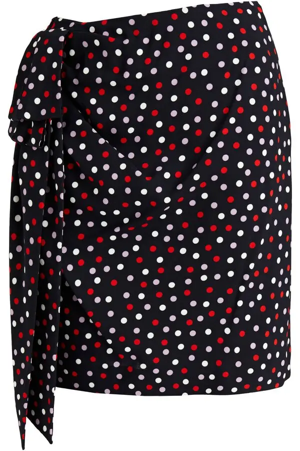 Philosophy Di Lorenzo Serafini Bow-embellished Polka-dot Mini Skirt - Black