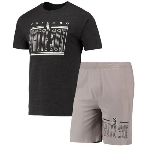 CONCEPTS SPORT Black Chicago White Sox Meter T-shirt And Shorts Sleep Set - Gray