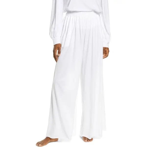 Lunya Organic Pima Wide Leg Lounge Pants - Sincere White