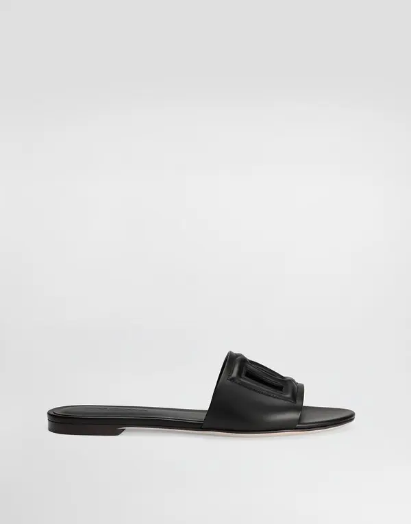 Dolce & Gabbana Calfskin Sliders - Black