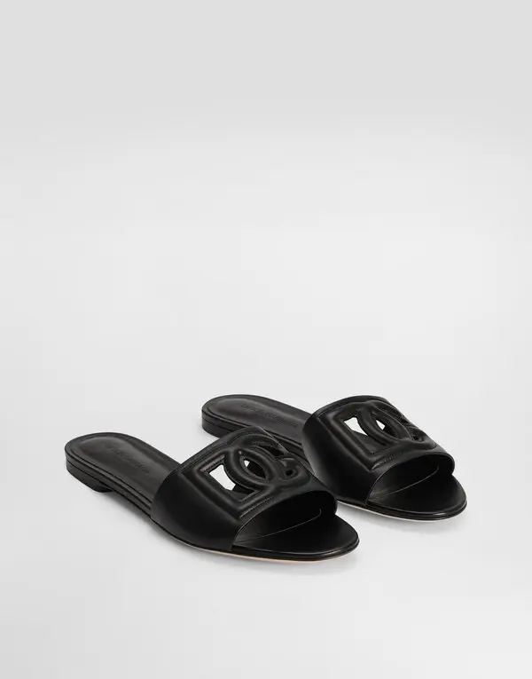 Dolce & Gabbana Calfskin Sliders - Black