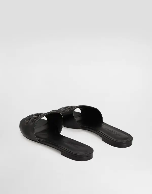 Dolce & Gabbana Calfskin Sliders - Black