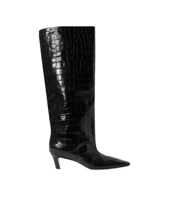 TOTEME Croc-effect Leather Knee Boots