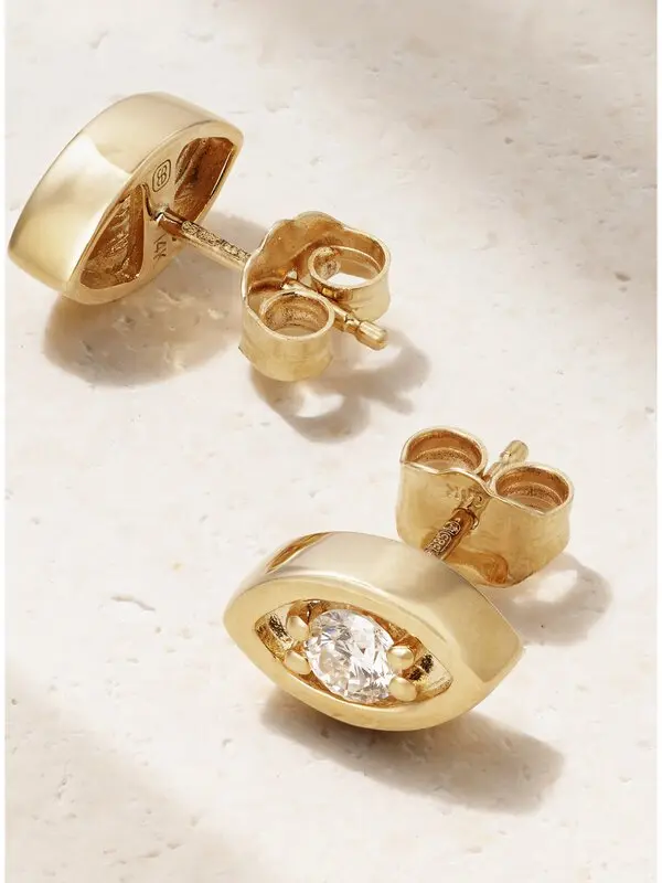 SYDNEY EVAN Evil Eye Diamond Earrings