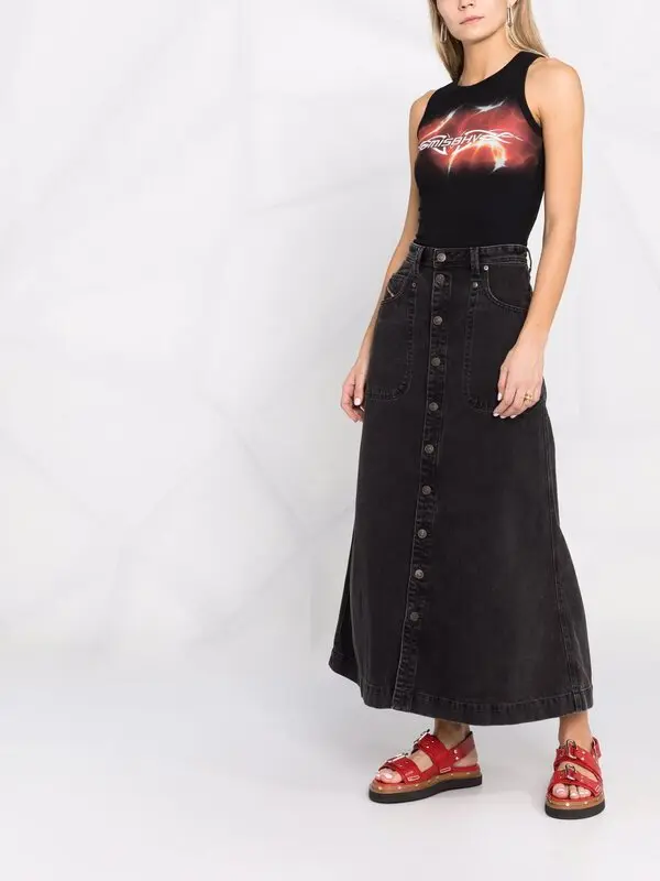 DIESEL® De-albus-l A-line Denim Skirt
