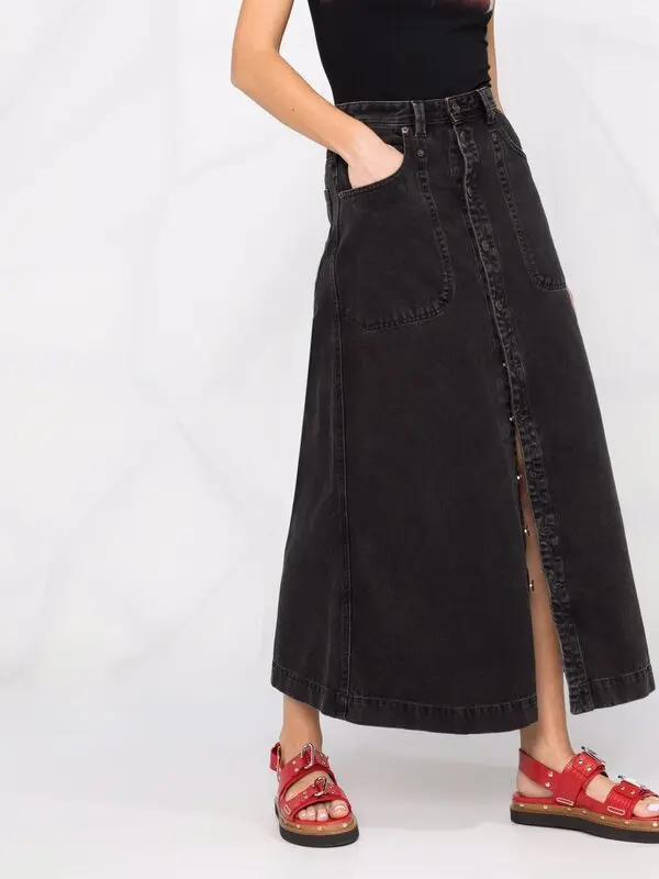 DIESEL® De-albus-l A-line Denim Skirt