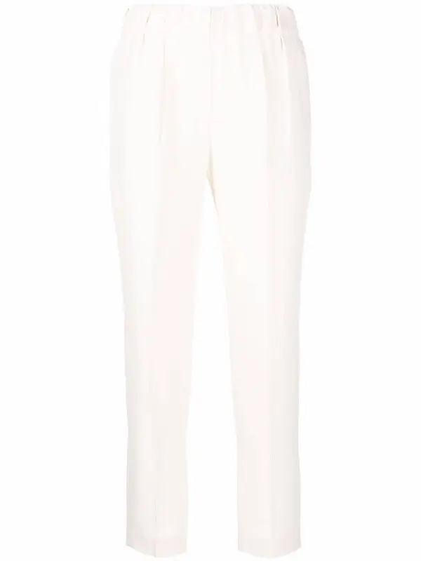 Brunello Cucinelli Cropped Slim-fit Trousers - Neutrals