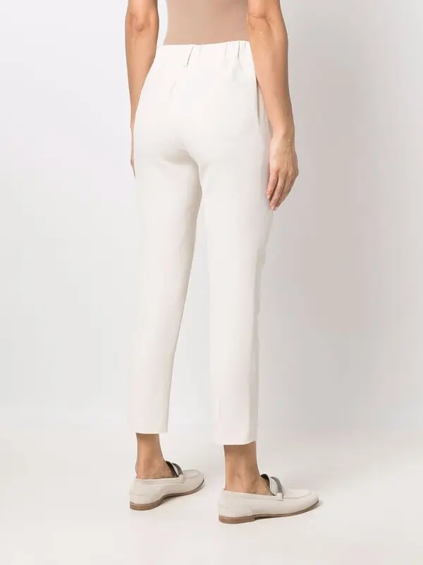 Brunello Cucinelli Cropped Slim-fit Trousers - Neutrals