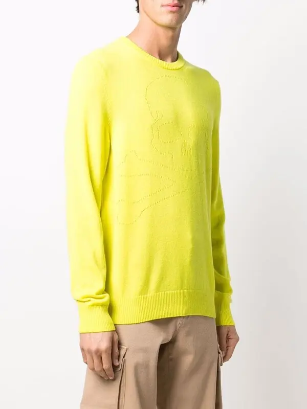Philipp Plein Skull Pointelle-knit Cashmere Jumper - Yellow