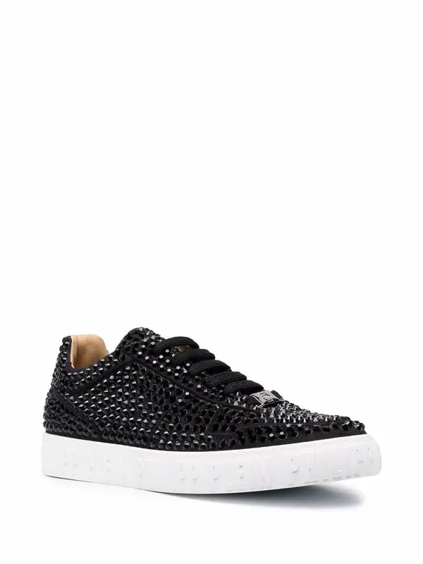 Philipp Plein King Power Stud-embellished Sneakers - Black