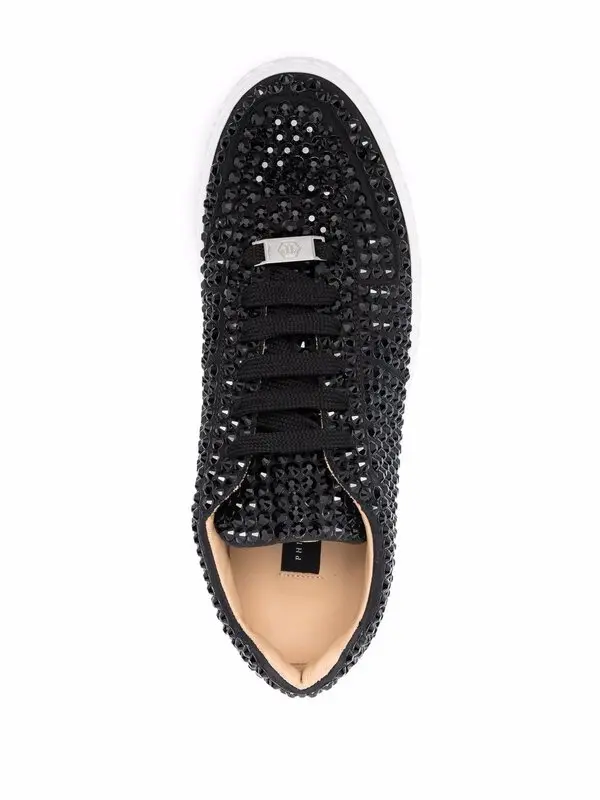 Philipp Plein King Power Stud-embellished Sneakers - Black