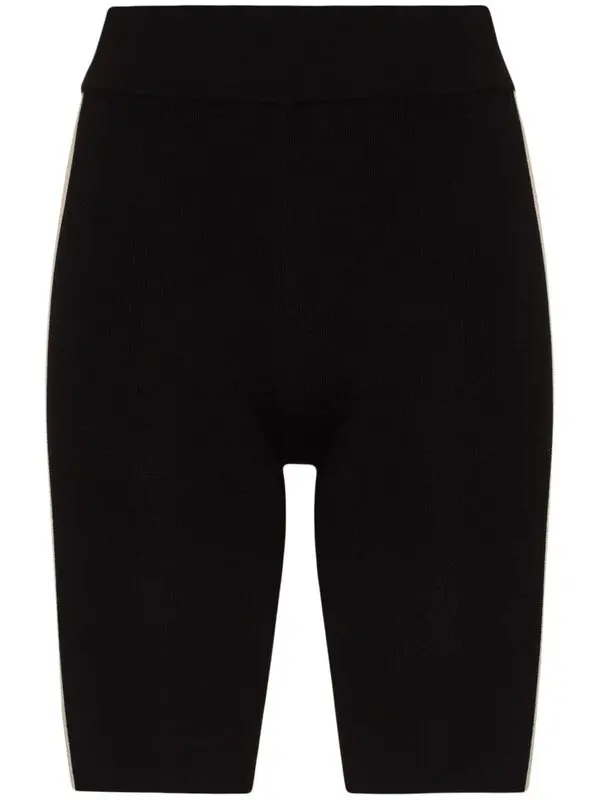 ST. AGNI Side-stripe Cycling Shorts - Black