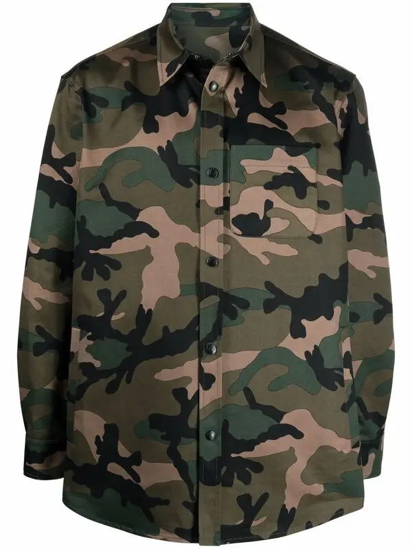 Valentino Garavani Camouflage Shirt Jacket