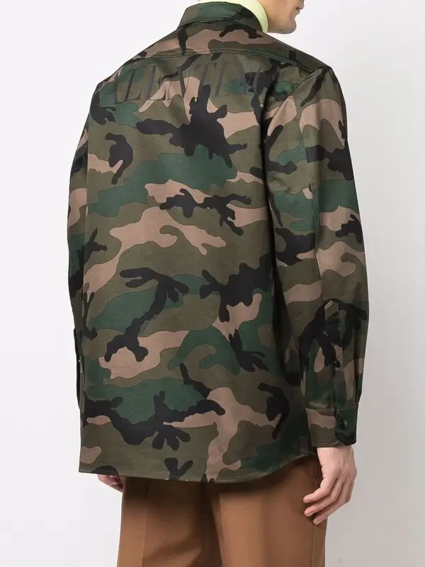 Valentino Garavani Camouflage Shirt Jacket