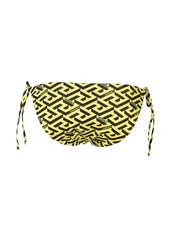 Versace Greca Signature-print Bikini Bottom - Yellow