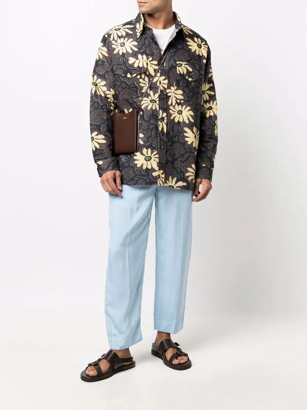 Nanushka Floral Print Shirt Jacket