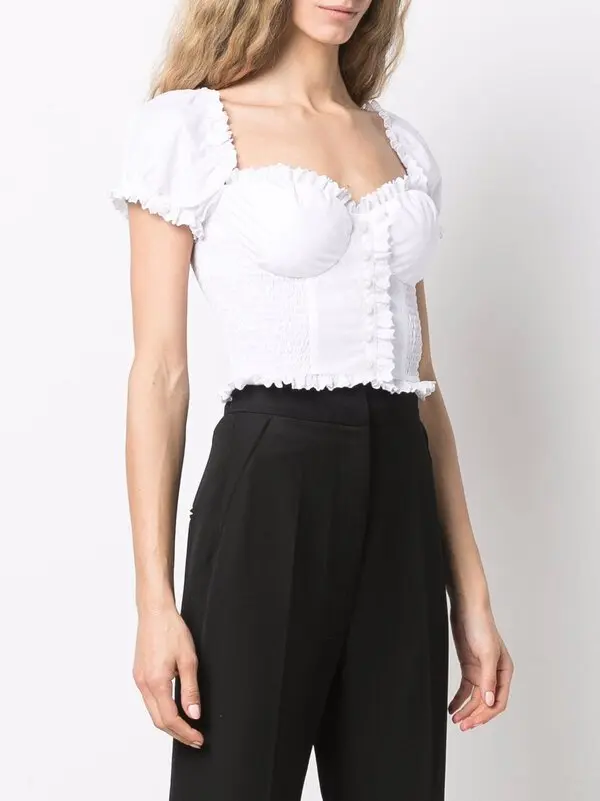 Dolce & Gabbana Ruffled Smock Cropped Top