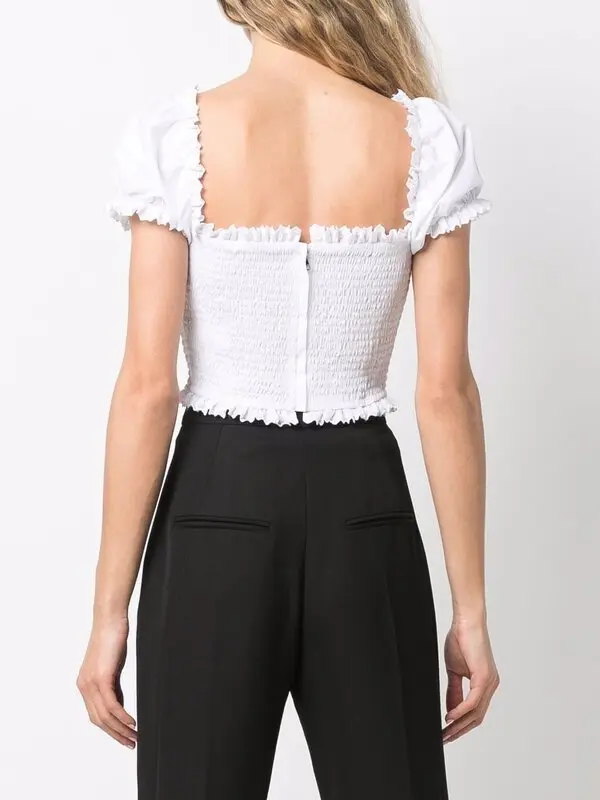 Dolce & Gabbana Ruffled Smock Cropped Top