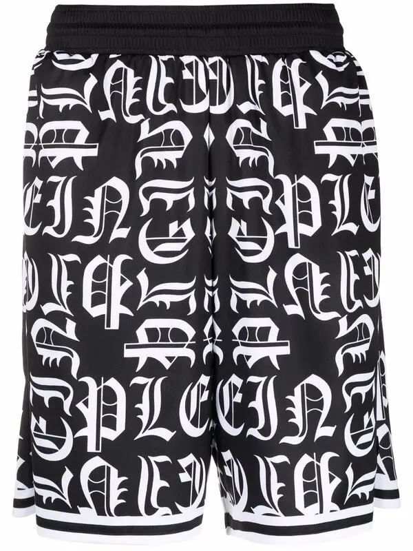 Philipp Plein Logo-print Jogging Shorts - Black