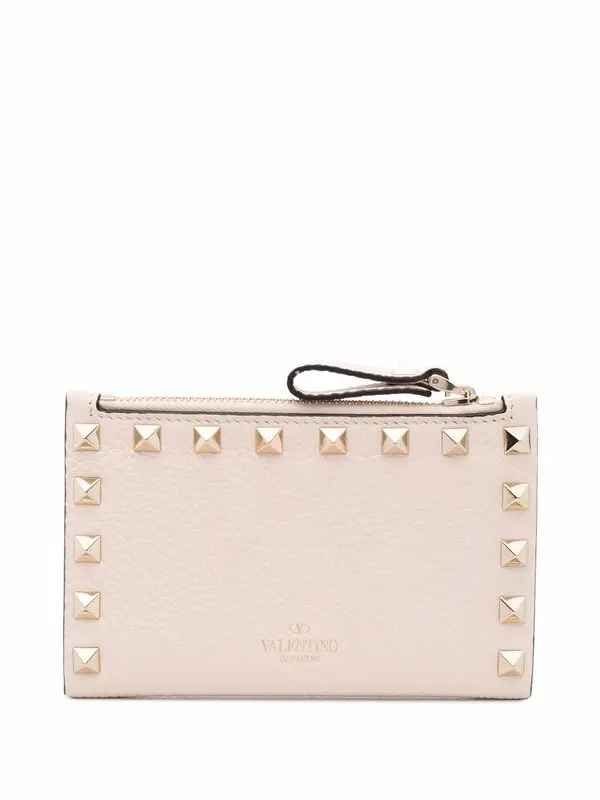 Valentino Garavani Rockstud Zipped Wallet - Neutrals