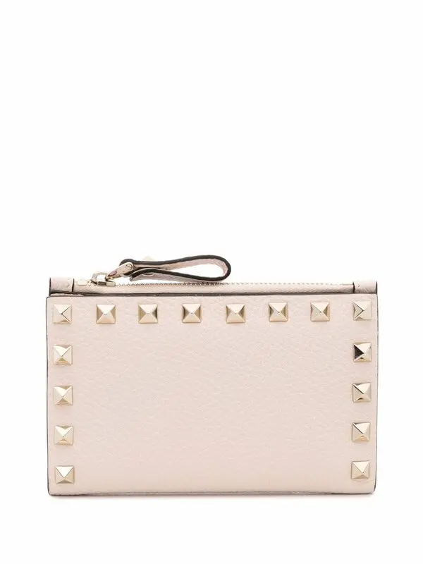 Valentino Garavani Rockstud Coin Purse And Cardholder In Grainy Calfskin Leather