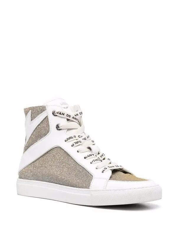 Zadig&Voltaire Flash-detail Glitter Sneakers - White