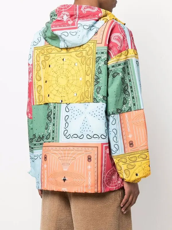 COUNTY OF MILAN Patchwork Bandana Print Hooded Jacket