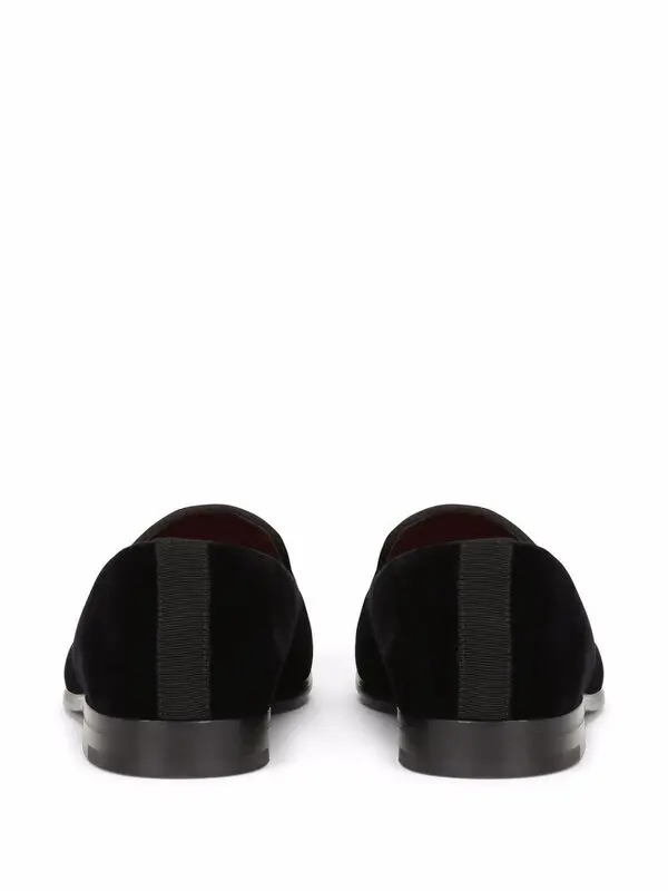Dolce & Gabbana Dg-logo Velvet Slippers