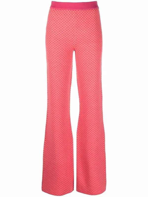 Moschino Flared Jacquard-knit Trousers