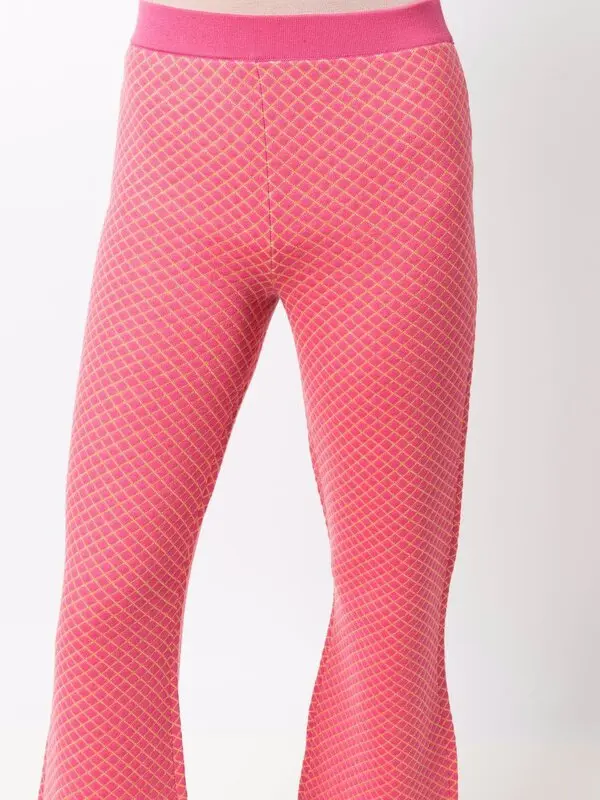 Moschino Flared Jacquard-knit Trousers