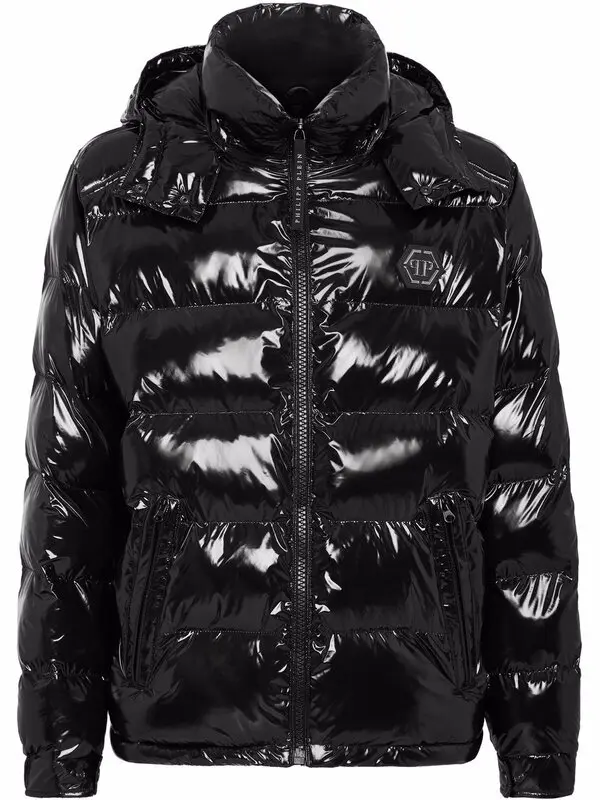 Philipp Plein High-shine Padded Jacket - Black