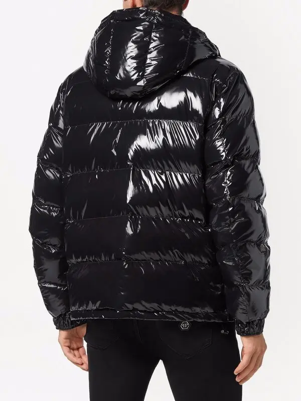 Philipp Plein High-shine Padded Jacket - Black