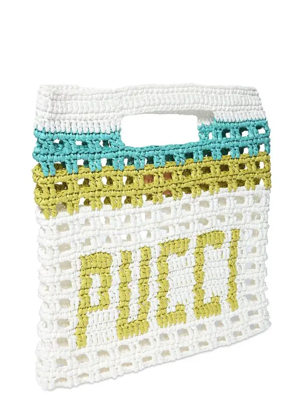 Emilio Pucci Viscose Crochet Top Handle Bag