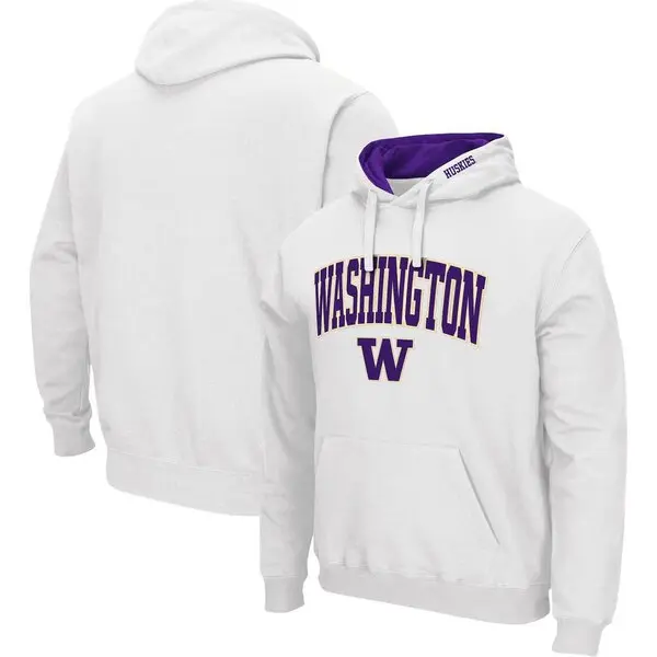 COLOSSEUM Washington Huskies Arch & Logo 3.0 Pullover Hoodie