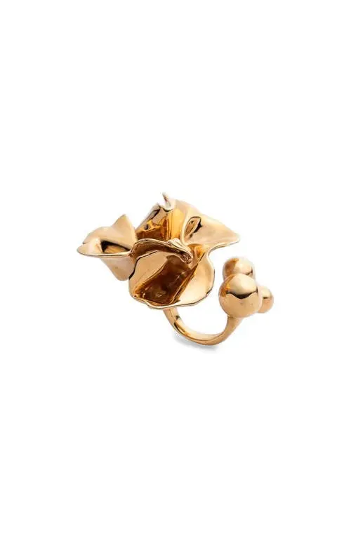 STERLING KING Delphinium Open Ring - Gold