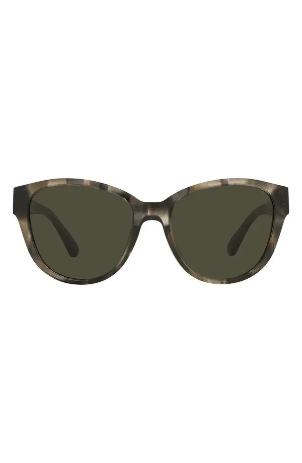 Tory Burch 54mm Cat Eye Sunglasses In Striped Olive /Dark  display picture 3
