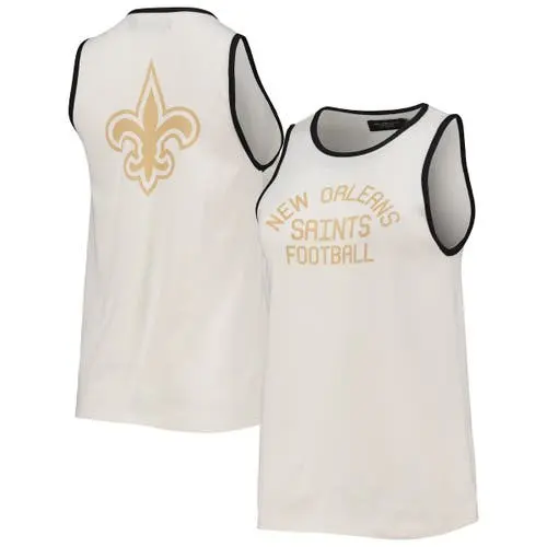 Junk Food New Orleans Saints Football Tank Top - White