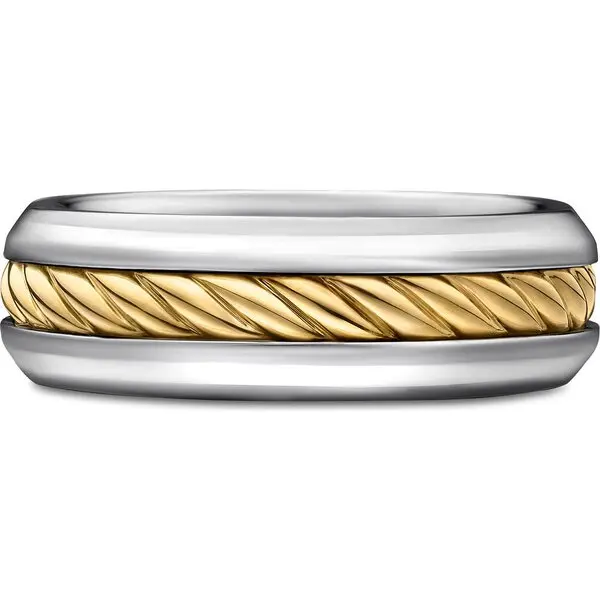 David Yurman Cable Classics Band Ring With 18k Gold - Two Tone