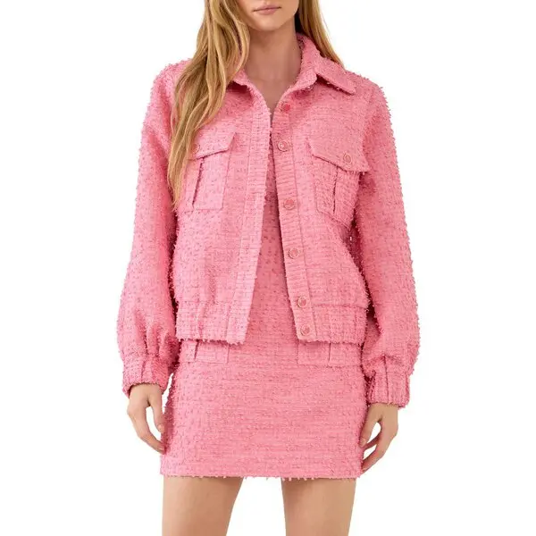 Endless Rose Bouclé Trucker Jacket