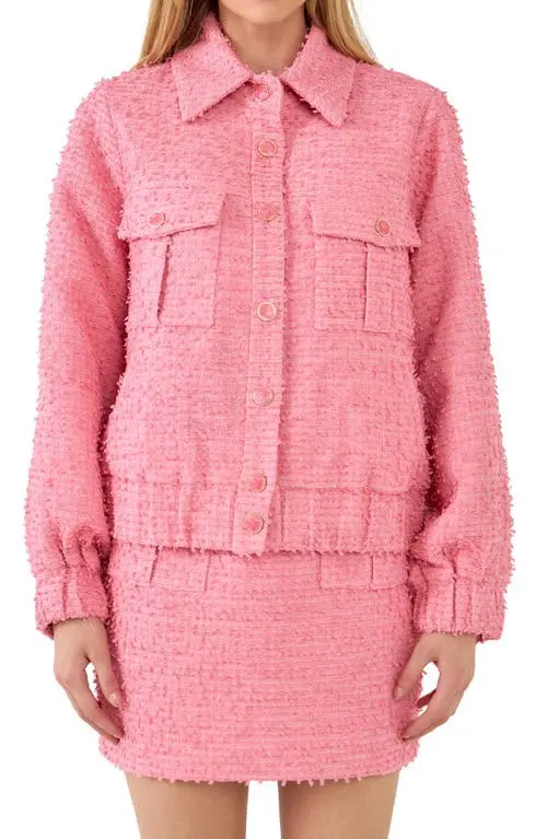 Endless Rose Bouclé Trucker Jacket