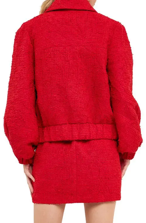 Endless Rose Bouclé Trucker Jacket