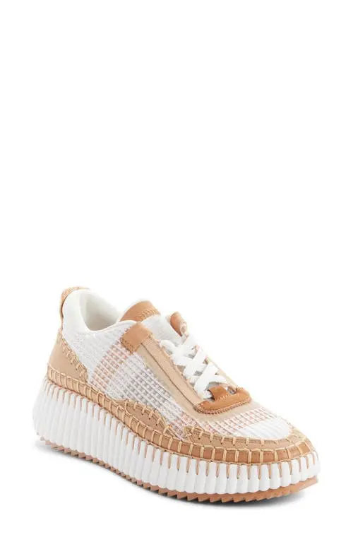 Chloé Nama Platform Sneakers - Brown/light Beige
