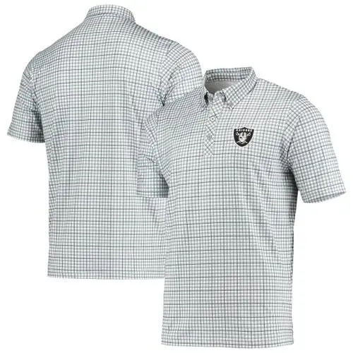 ANTIGUA Gray/black Las Vegas Raiders Deliver Button-down Polo
