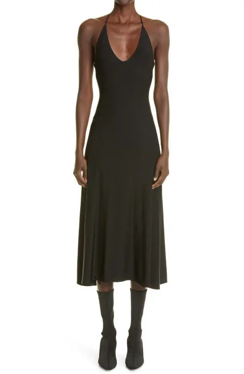 Khaite Rina Strappy Back Crepe Jersey Midi Dress In Black - 70% Off |  Editorialist