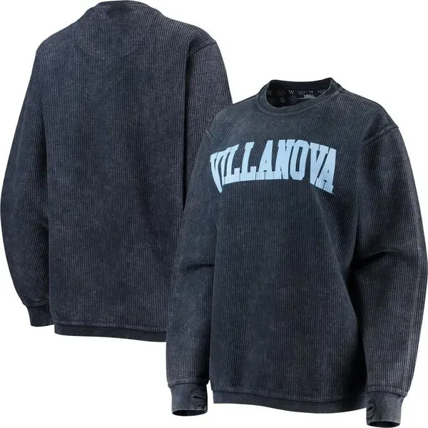 PRESSBOX Villanova Wildcats Comfy Cord Vintage Wash Pullover Sweatshirt