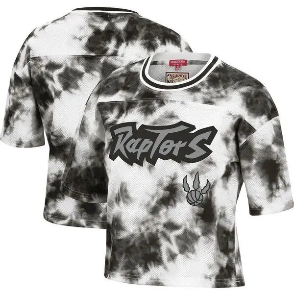 Mitchell & Ness Toronto Raptors Tie-dye Cropped T-shirt - Black