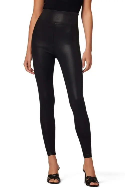 Joe's Jeans Pull-on High Waist Coated Ankle Leggings - Black