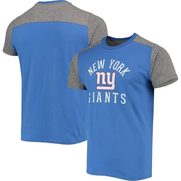 MAJESTIC THREADS Gray New York Giants Field Goal Slub T-shirt - Royal