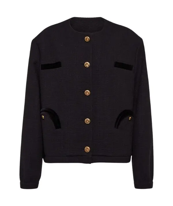 BLAZÉ MILANO Gliss Cotton-blend Bouclé Jacket - Black