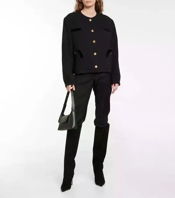 BLAZÉ MILANO Gliss Cotton-blend Bouclé Jacket - Black